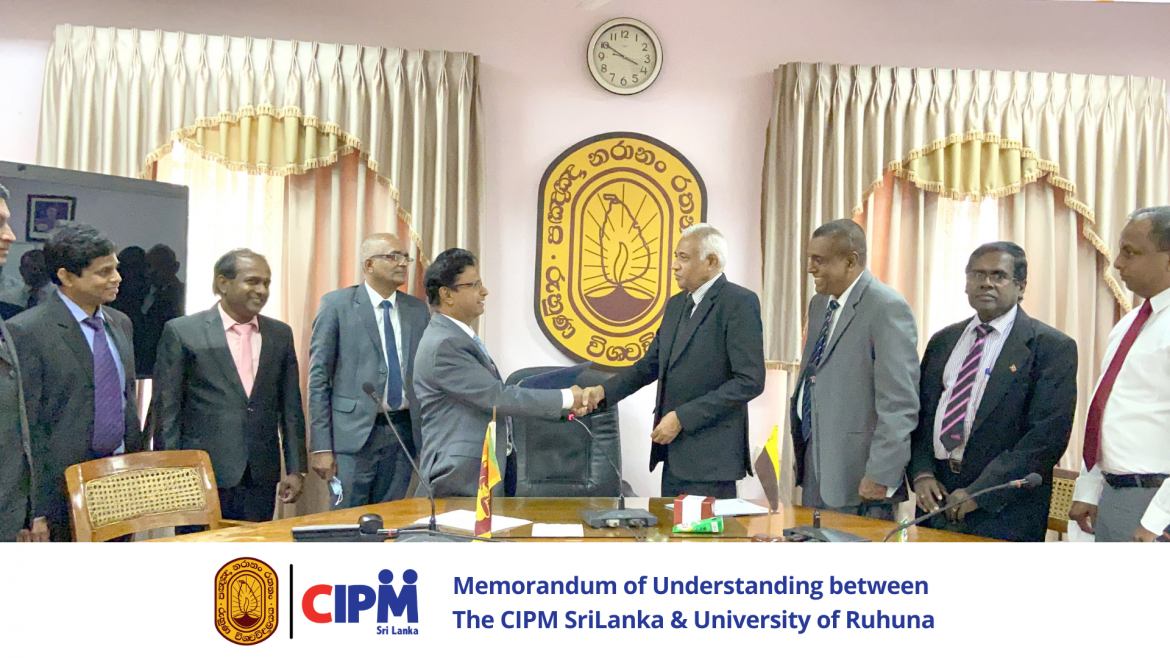Memorandum of Understanding between CIPM and the University of Ruhuna ...